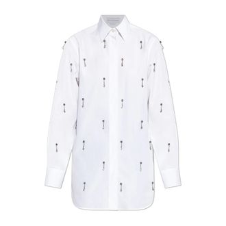 Stella McCartney Bluse mit schimmernden Applikationen - - Blouses & Shirts - Damen - Wei&szlig; - S