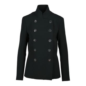 Seafarer Doppelreihiger Wollmantel - - Coats - Damen - Schwarzk - XL