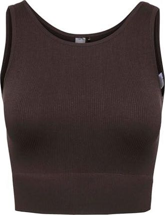 Only Short Top Onpjaia Life Un SL Seam Noos Haut Court, Gâteau au Chocolat, M-L Femmes