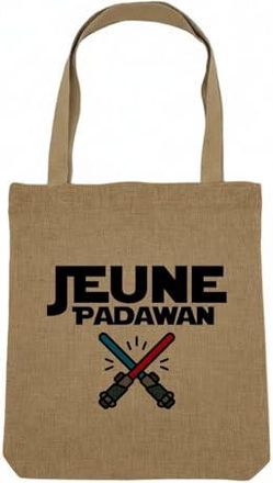 Fabulous Sac Shopping Tote Bag Aspect Lin - Jeune Padawan Etoile Galaxy Chevalier - Sac de Courses Toile Epaisse 360g Beige Naturel Cabas Port&eacute; Epaule Solide I