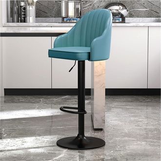Generic Barhocker aus PU-Leder mit drehbarer R&uuml;ckenlehne, Verstellbarer K&uuml;cheninselstuhl, moderner Tresenhocker/62-84 cm