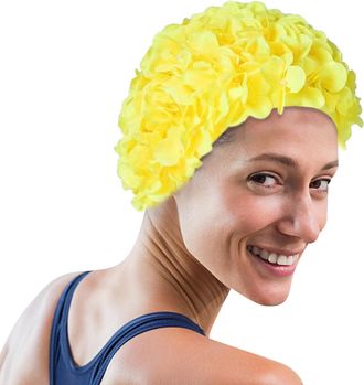 Generico Blumendeckel | 3D-Blumenumhang f&uuml;r bequeme Badekappe mit langem elastischem Haar f&uuml;r Erwachsene