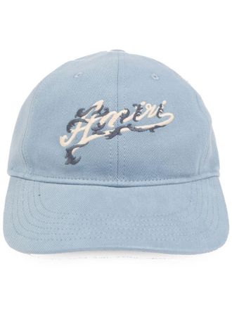 Amiri casquette en coton &agrave; logo brod&eacute; - Bleu