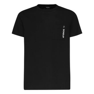 Dondup Schwarzes Baumwoll-Jersey Rundhals-T-Shirt - - Tops - Herren - Schwarzk - M