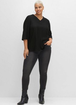Sheego Klassische Bluse Tunika 3/4-Arm