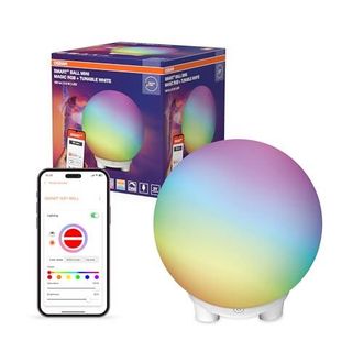 Osram Lampe dambiance et de table SMART+ WIFI BALL LIGHT, noire, 4 W, 130 lm, effet lumineux Magic RGB dynamique, deux sources lumineuses, intensit&eacute; variabl