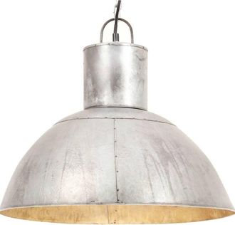 vidaXL Lampe suspendue 25 W Argent&eacute; Rond 48 cm E27 vidaXL