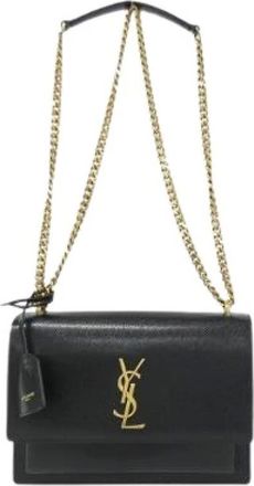 Saint Laurent Sac bandouli&egrave;re Sunset en cuir de veau Pre-owned - Femme - Pre-owned - Noir - Taille: ONE Size