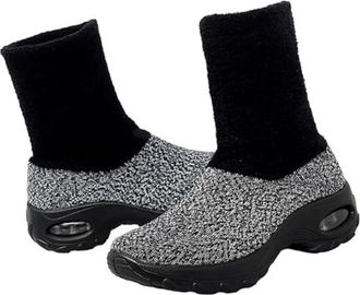 Minkissy Bottes de Neige -Mollet pour Femmes Chaudes et Doubl&eacute;es Semelle &agrave; Antid&eacute;rapante Coloris Gris Taille 39 Hiver et Ext&eacute;rieur Chaussures Fourr&eacute;es pour Tem