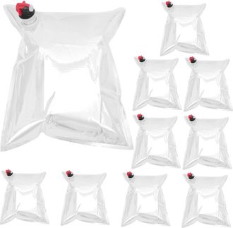 Garneck 10 St&uuml;ck Nachf&uuml;ll weinbeutel mit Ausgie&szlig;er Wiederverwendbare Tragbare Trinkbeutel f&uuml;r Wein und Getr&auml;nke f&uuml;r Partys Picknick und Camping