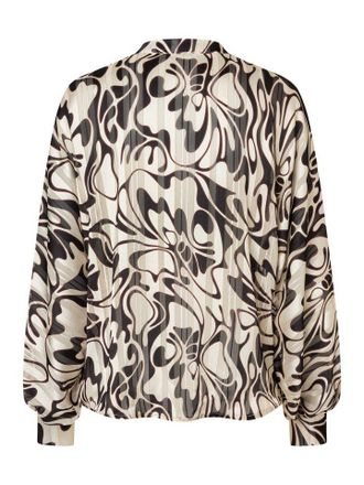 More & More Langarmbluse edel gl&auml;nzende Langarmbluse, bedruckt