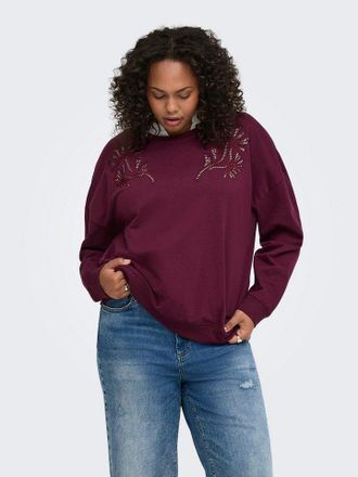Only Carmakoma Sweatshirt CARLEONORA L/S O-NECK BLOUSE JRS BF Baumwolle, regular fit