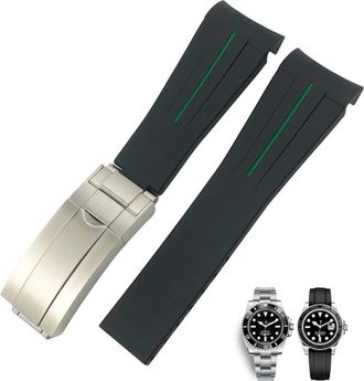 Generic 20 mm 21 mm Gummi-Silikon mit gebogenem Ende für GMT Yacht-Master Deepsea Soft Strap