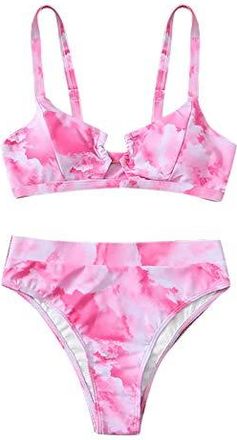 Generic Maillot De Bain Femme 2 Pieces Sexy- Ensemble Bikini Deux Pi&egrave;Ces Sexy &agrave; Contraste &eacute;Lev&eacute; pour D&eacute;Grad&eacute; De Couleurs Maillot De Bain Tankini