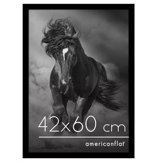 Americanflat 42x60 cm Bilderrahmen aus MDF-Holz mit bruchsicherem Plexiglas - 60x42 cm Fotorahmen mit integrierter Aufhängung - für vertikale oder horizontale Wand
