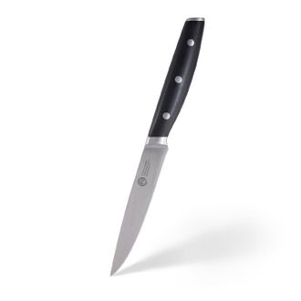 Masterchef Allzweckmesser, Kochmesser Profi Messer aus Kohlenstoffreichem Edelstahl, Dreifach Vernieteter Griff, mit Stahl Kropf, Vollzapfen, Superscharf, 12cm K