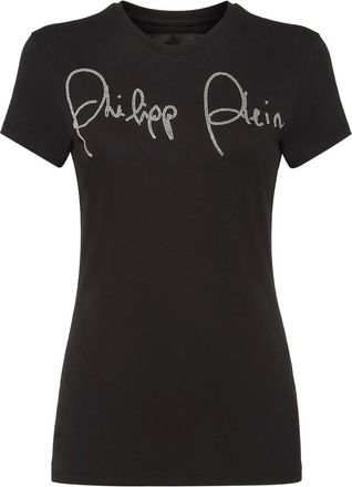 Philipp Plein Femme, Tops, Noir, Taille: 40 FR T-Shirt Col Rond