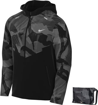 Nike Nike Mens Hooded Jacket Repel Windrunner, Black/Black/Reflective Silv, DV5199-010, 2XL