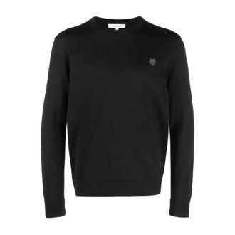 Maison Kitsun&eacute; Bold Fox Head Patch Regular Jumper - - Knitwear - Herren - Schwarzk - 2XL