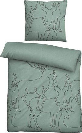 Biberna Melange-Flanell Bettwäsche 0840517 Hirsch