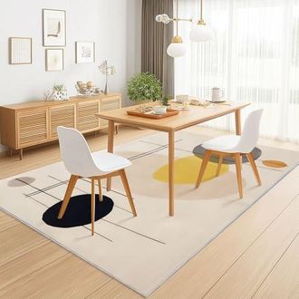 Generic Couleur Claire Lavable en Machine Tapis Salon Style Moderne Blocs de Couleur Segmentation, 140 x 200 cm Doux Tapis de Sol Pelucheux Dessous Antid&eacute;rapa