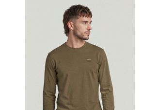 G-Star Langarmshirt True Regular r t ls aus Baumwolle, Rundhals