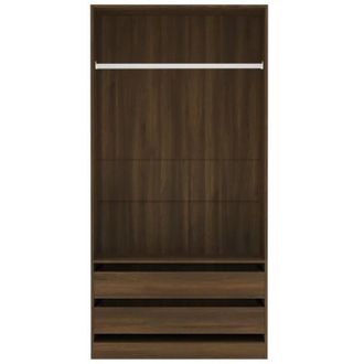 vidaXL Vidaxl - Kleiderschrank Braun Eiche-Optik 100x50x200 cm Holzwerkstoff
