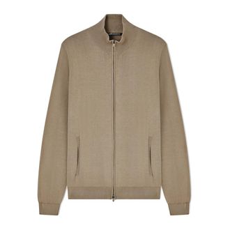 Emporio Armani Baumwoll-Cardigan mit durchgehendem Rei&szlig;verschluss - - Sweatshirts & Hoodies - Herren - Beige - L