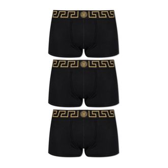 Versace Homme, Sous-v&ecirc;tements, Noir, Taille: L Trois boxers en coton