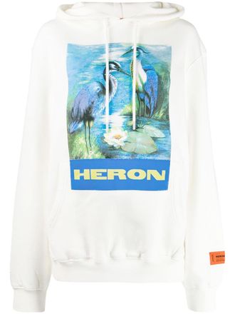 Heron Preston Kapuzenpullover mit Logo-Print - Wei&szlig;