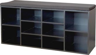 Hti-Line Schuhbank Katja6 Schuhregal 10 F&auml;cher Schwarz