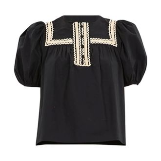 Ulla Johnson Femme, Blouses et Chemises, Noir, Taille: 34 FR Lia Puff Sleeve Top