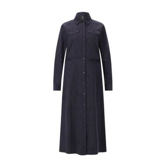 Marc Cain Maxi Cord Hemdkleid - - Dresses - Damen - Blau - XL