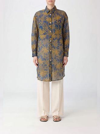 Eres Chemise Exotisme coupe d&eacute;contract&eacute;e en coton &agrave; imprim&eacute; tropical et manches longues