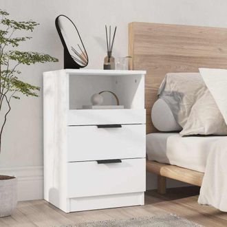 vidaXL Lithouse avec compartiment sup&eacute;rieur et 2 tiroirs disponibles diff&eacute;rentes couleurs Couleur : Blanc
