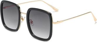 Generic Lunettes De Soleil Carr&eacute;es &Agrave; Grande Monture For Hommes Et Femmes, Vacances, F&ecirc;tes, D&eacute;coration(Gray)