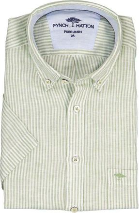 Fynch-Hatton Fynch-Hatton Herren Kurzarmhemd gr&uuml;n Leinen