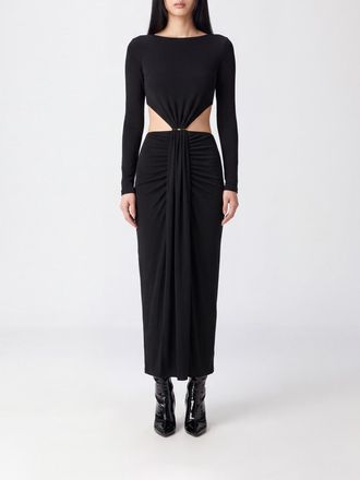 Elisabetta Franchi Robe fourreau midi en jersey avec drap&eacute; et d&eacute;coupe