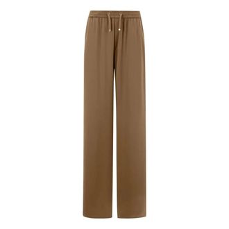 Herno Femme, Pantalons, Brun, Taille: 44 FR Pantalon Satin&eacute; D&eacute;contract&eacute;