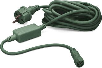 Hellum 555127 Zuleitung Anschlusskabel für verlängerbare System-Profi Lichterketten / 5 m/innen & außen/grünes Kabel