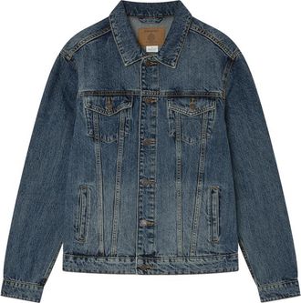 Springfield Herren ChaquetaCamioneraBásica Basic-Jeansjacke, Blau/Türkis, M