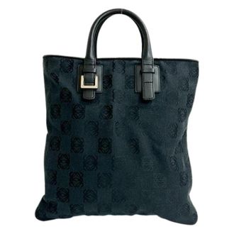Loewe Pre-owned Anagram Logo Canvas Leather Handbag - - Pre-owned - Damen - Schwarzk - ONE SIZE
