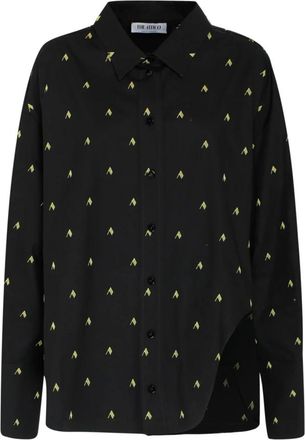 The Attico Femme, Blouses et Chemises, Noir, Taille: 36 FR Diana Logo Print Shirt