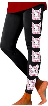 Generic Legging de sport 2026 pour femme - Imprim&eacute; jour de P&acirc;ques - Taille haute - Pantalon de yoga, Noir, XXL