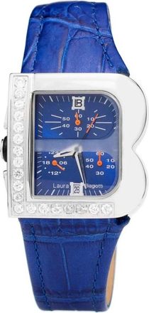 Laura Biagiotti Femme, Accessoires, Bleu, Taille: ONE Size Montre Bracelet en Cuir avec Cadran Classique