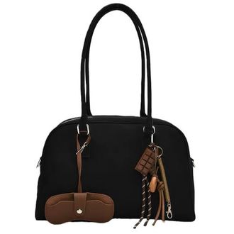 Generic Sac &agrave; bandouli&egrave;re en daim pour femme - Grand sac fourre-tout en daim synth&eacute;tique avec pendentif, sac &agrave; main Hobo doux pour le travail, le shopping, le