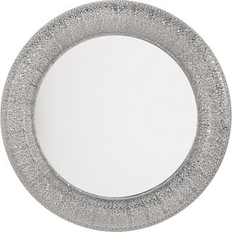 Beliani Stilvoller Spiegel rund Metall 80 x 80 cm silbern Channay
