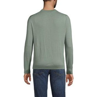Lands End Merino-Pullover mit Rundhals, Herren, Gr&ouml;&szlig;e:48-50 regular, Gr&uuml;n, Wolle, by Lands End