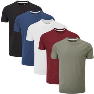 Charles Wilson 5er Packung Einfarbige T-Shirts mit Rundhalsausschnitt (3X-Large, Essentials Type 22)