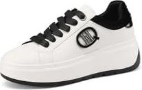 Queen Helena Baskets Casual Platform Baskets Femmes X31-4, blanc/noir, 39 EU